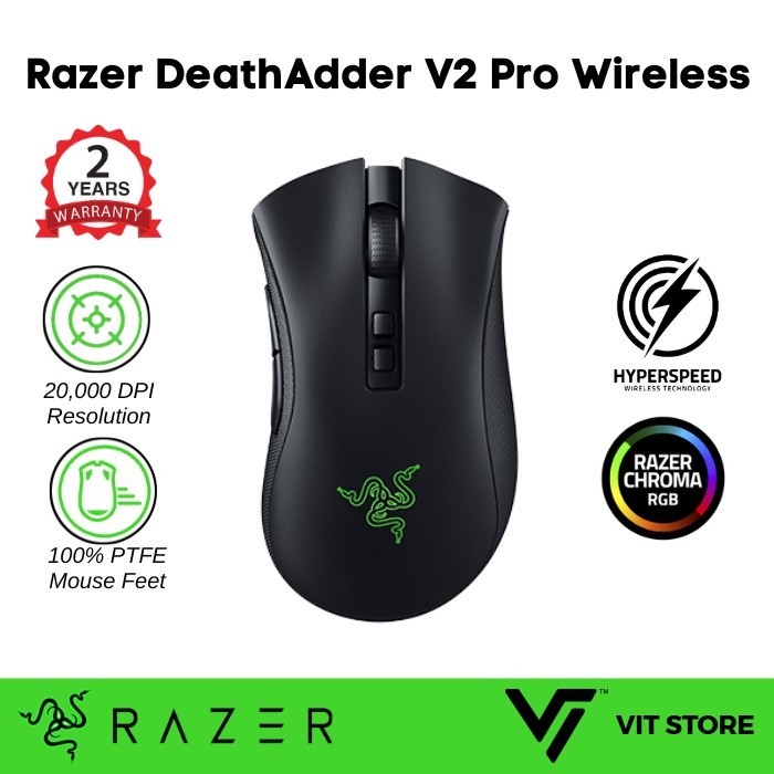 Razer DeathAdder V2 Pro HyperSpeed Wireless Gaming Mouse with Chroma RGB (20K DPI, 8 ...