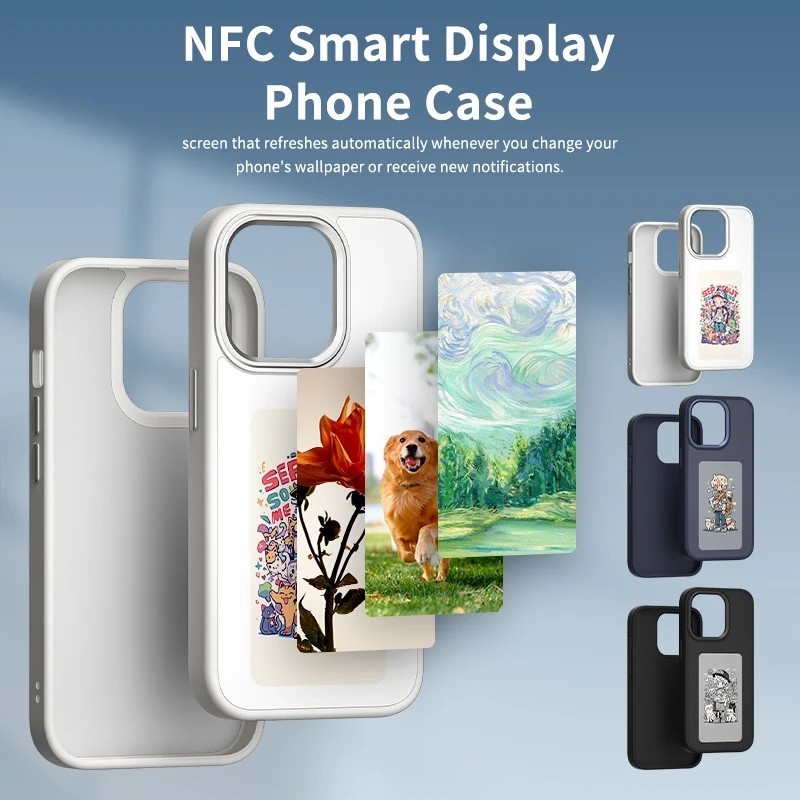 Eink Screen Smart NFC APP Refesh Mobile Phone Case for IPhone 15 14 ...