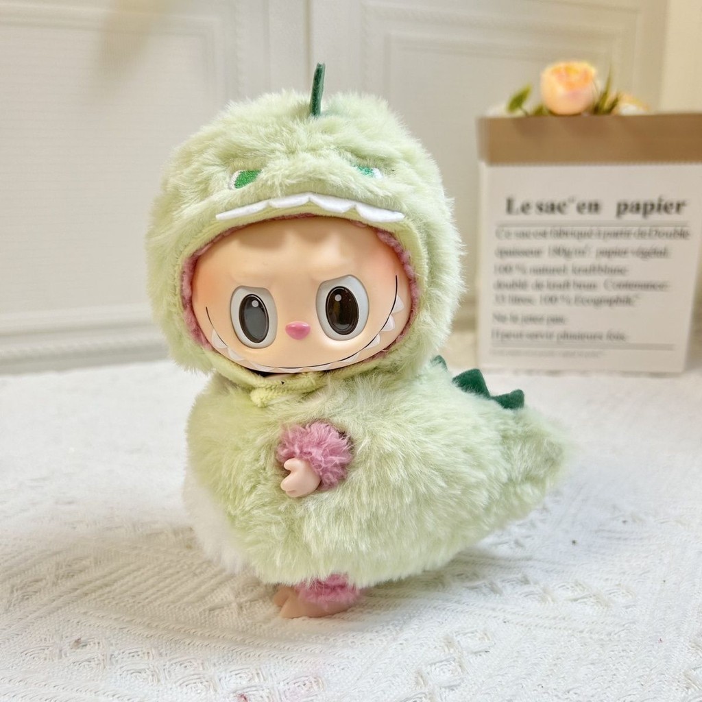 2024 New Style Only Clothes] 17cm Pendant Labubu Clothes Green Dinosaur ...