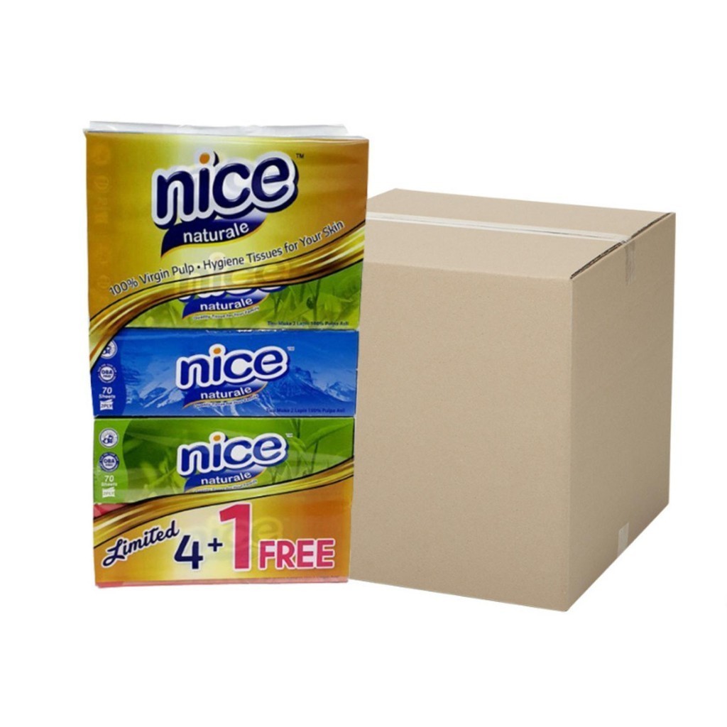 NICE Facial Tissue Box 2PLY (5 x 70 sheets) / Tisu Muka Kotak NICE ...
