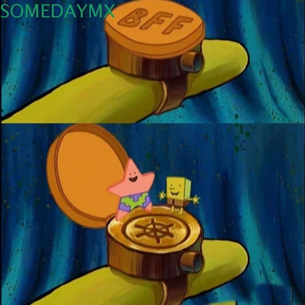 SOMEDAYMX BFF Ring Birthday Gift Cute Patrick Star With Cover Spongebob ...