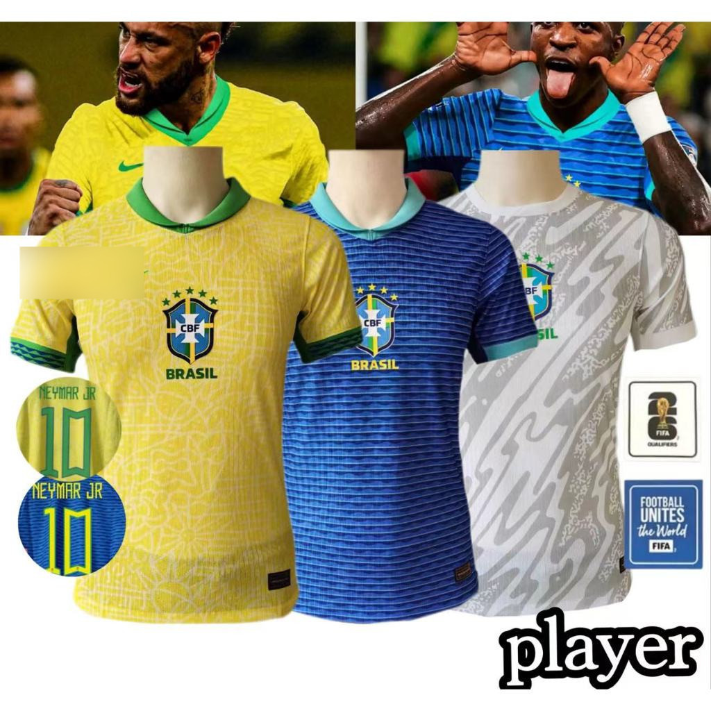 Player Version 24/25 Brazil Home and Away Training Clothes Football ...