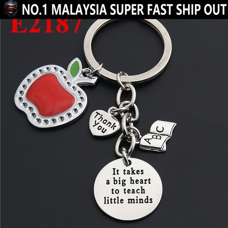 SP Hot Sale apple Key Ring Teacher Gift Key chain Handmade DIY Jewelry | Shopee Malaysia