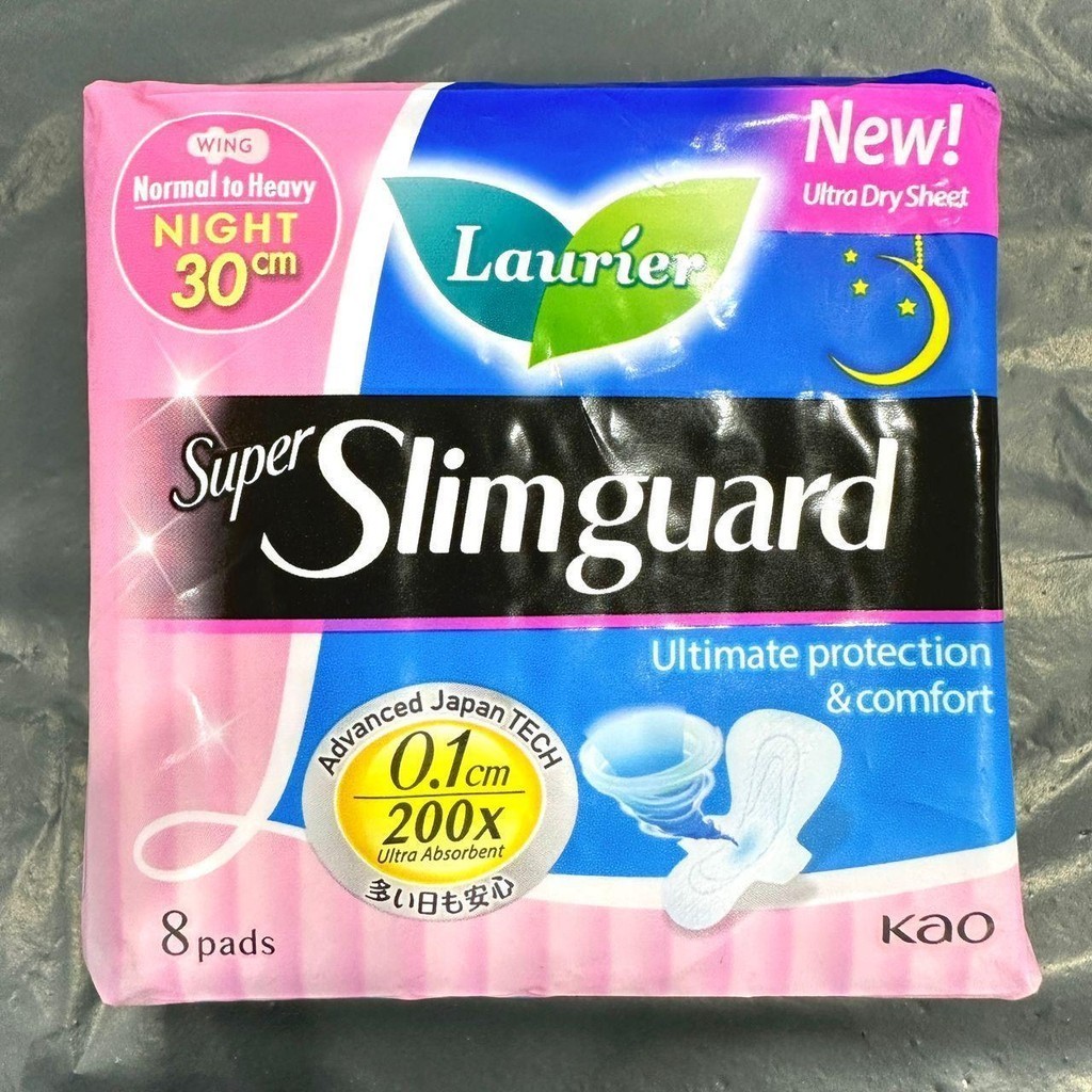 Laurier Super Slimguard 30cm Night Sanitary Wing Pads (8/16pads ...