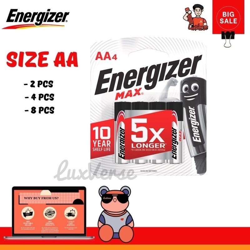 Original Energizer Max Alkaline Battery AA (2Pcs, 4Pcs, 8Pcs) 🔥 ...