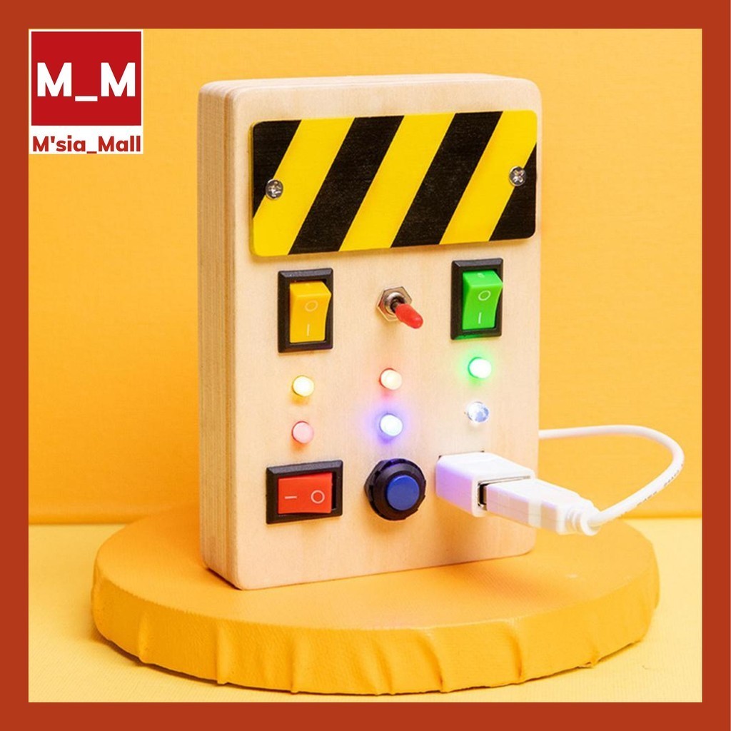 Montessori Busy Board Light Switch Toy Wooden Sensory Toys for Toddlers ...