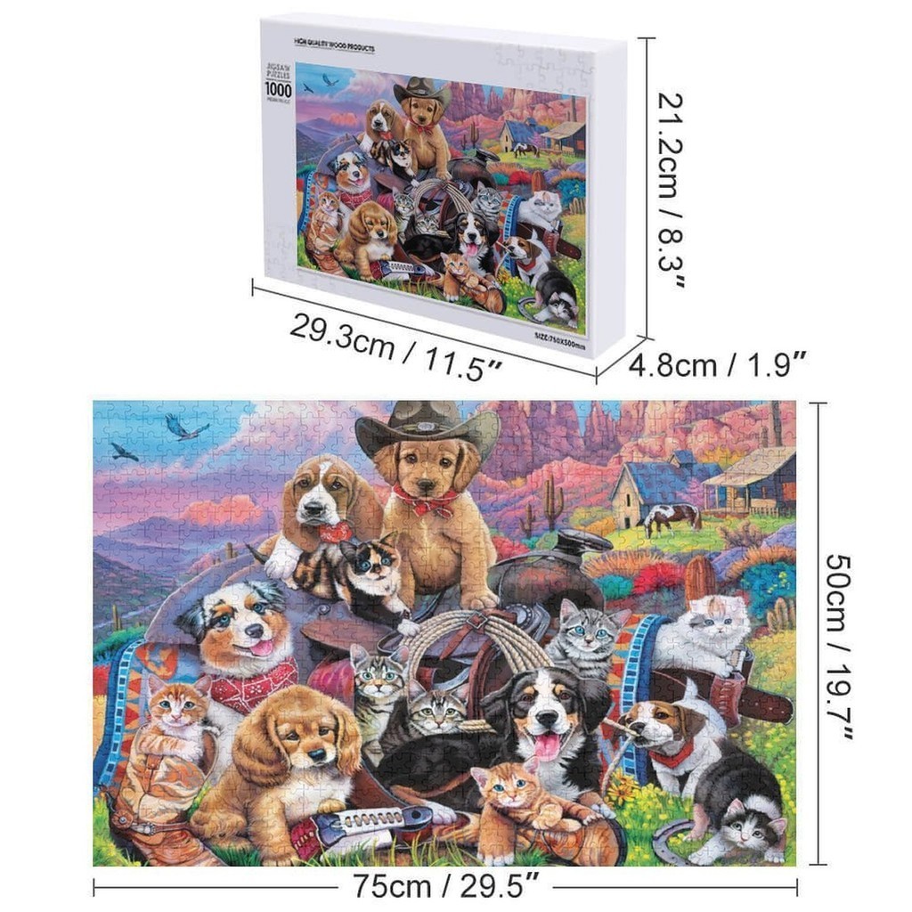 Dogs Cats Color Puzzle (500 Piece Jigsaw Puzzle) - Glare Free ...