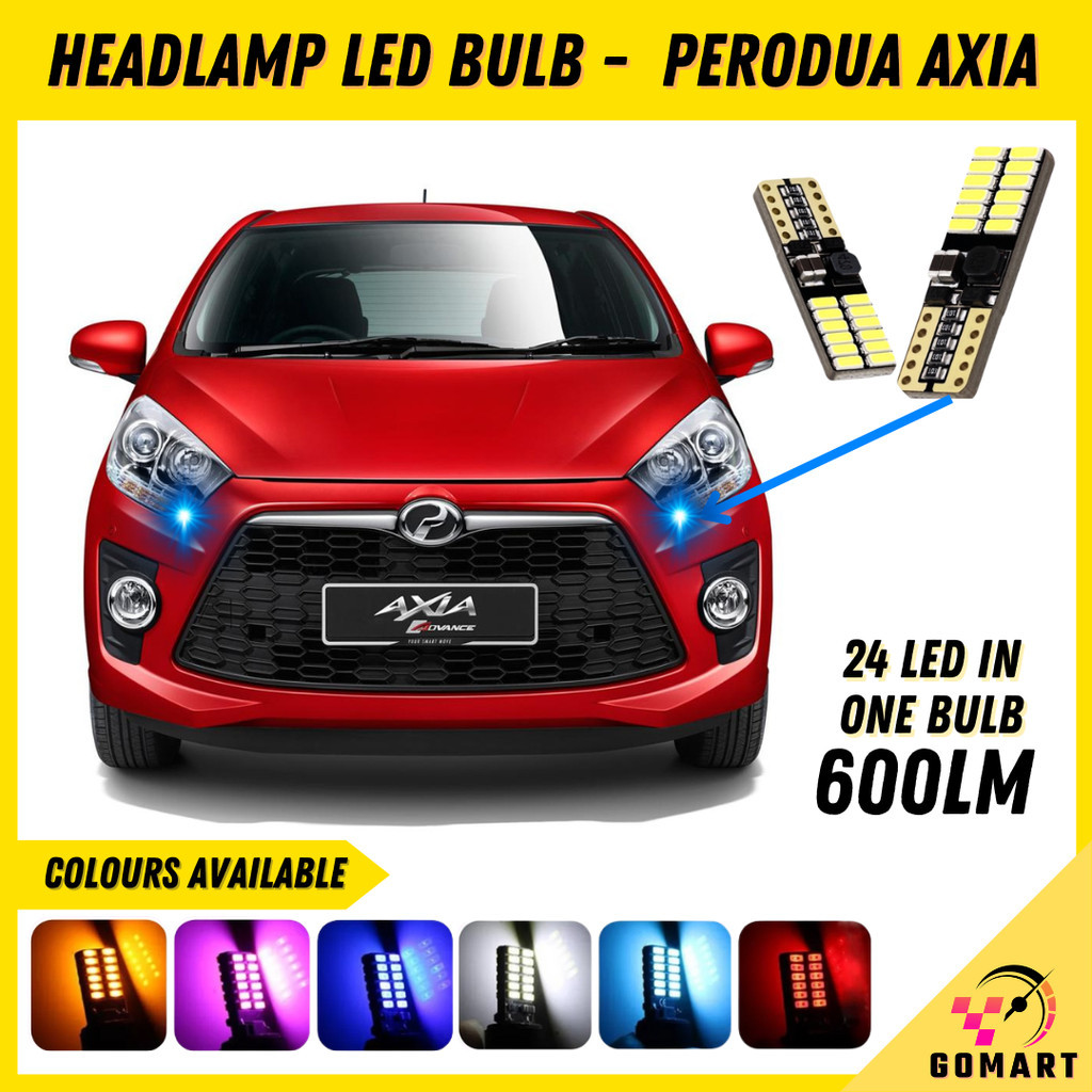 PERODUA AXIA LOW BEAM HEADLIGHT T10 LED BULB Small Headlamp Head Lamp ...
