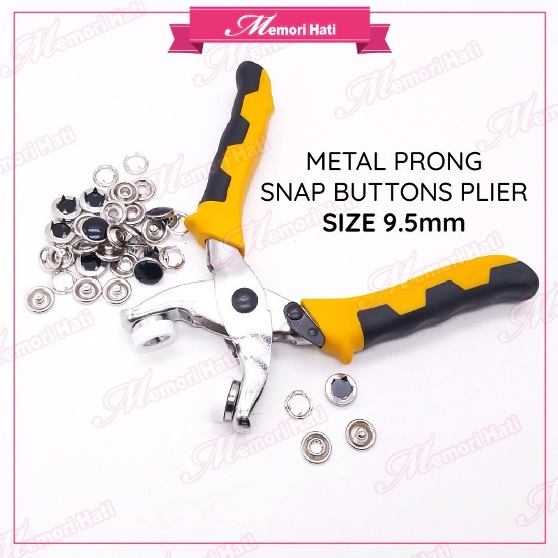 9.5mm Metal Prong Snap Buttons Plier Hand Press Alat Pasang Butang ...