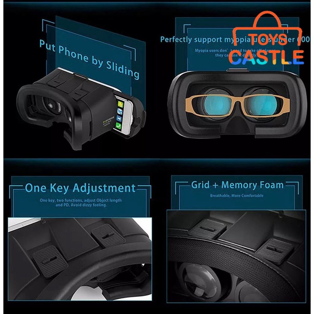 [Fast Shipping]VR BOX Virtual Reality 3D Movie Game Glasses AR Goggle ...