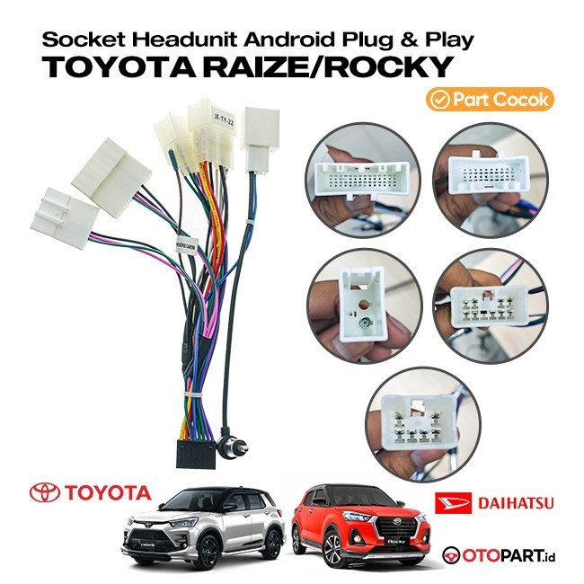 Toyota Daihatsu Raize / rocky Android PNP Head Unit Cable Socket ...