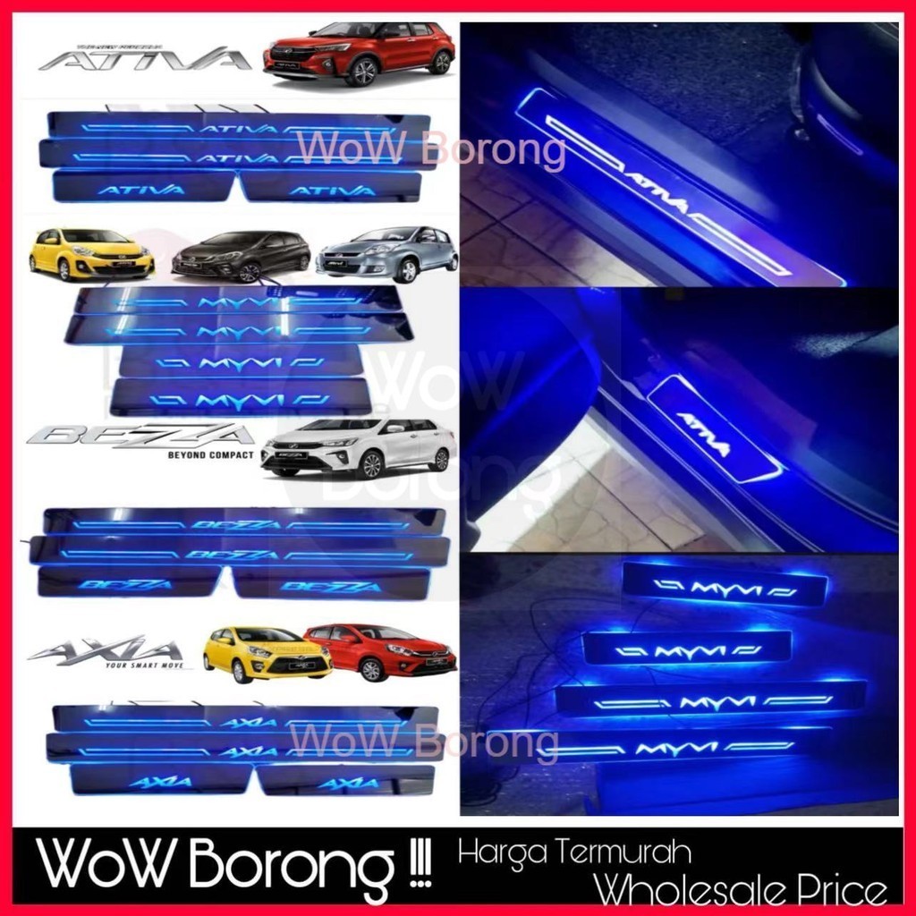 DOOR STEP LED Myvi BEZZA AXIA ATIVA 4PCS PERODUA RUNNING LIGHT BLUE LED ...