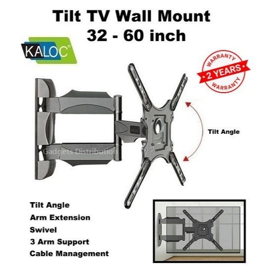 500mm KALOC X4 32 to 60 Inch Tilt Full Motion Swivel Cantilever TV Wall ...