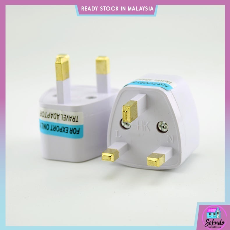 3-Pin Universal Adapter Plug Head UK 3 Pin Malaysia China Plug Socket ...