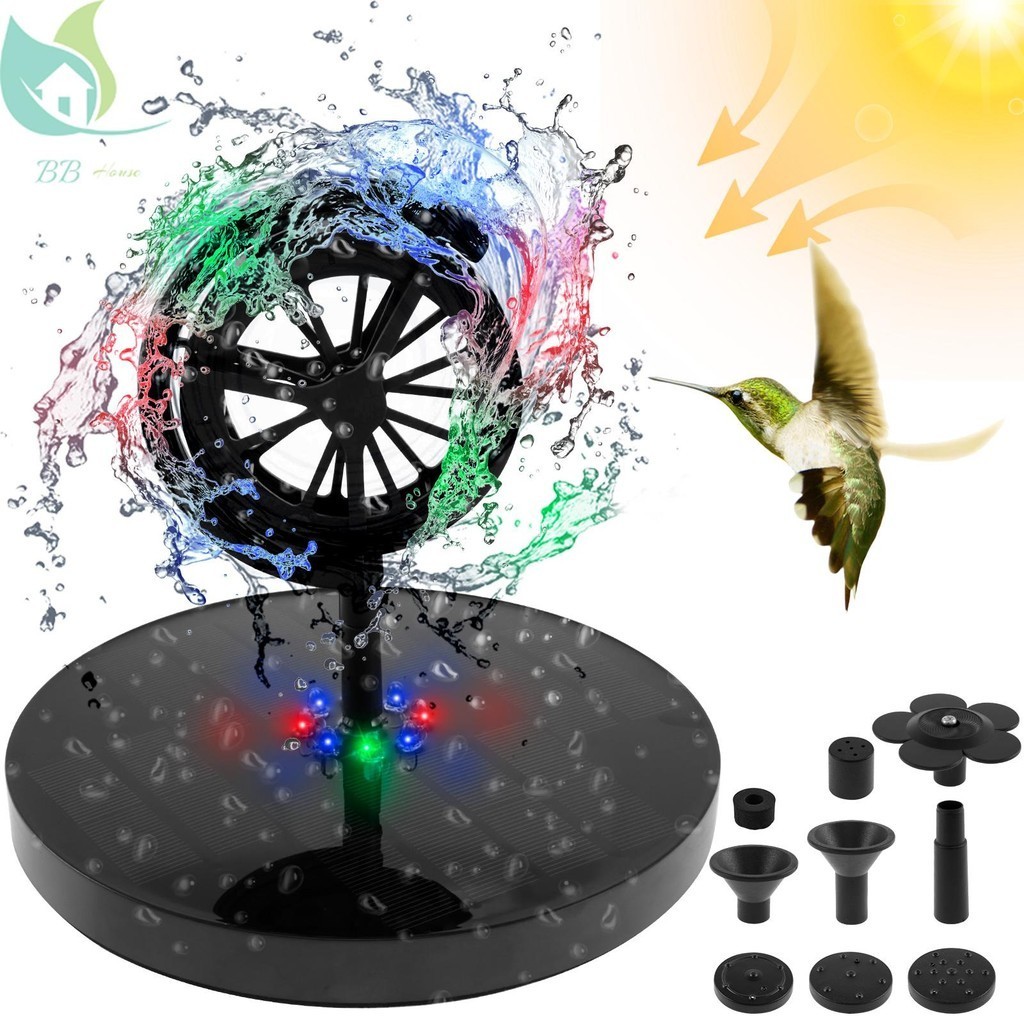 Solar Fountain with LED Light DIY Solar Water Fountain Kit with ...