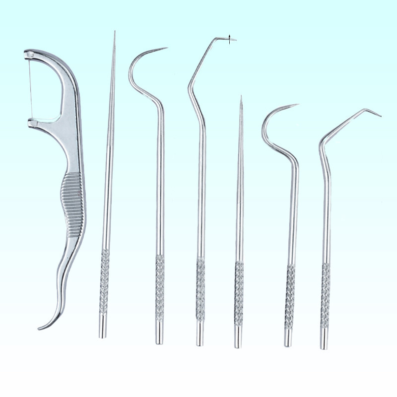 304 Stainless Steel Flossing Tartar Removal Tool Toothpick Set Reusable ...