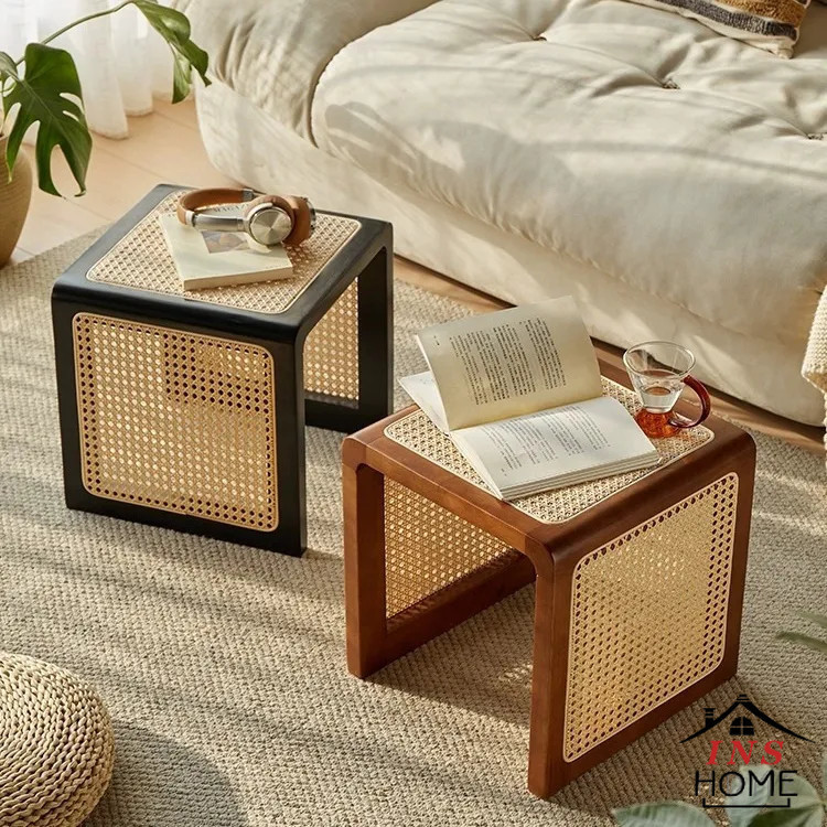 Rattan Side Table Sofa Small Table Low Coffee Table Simple Bedside ...