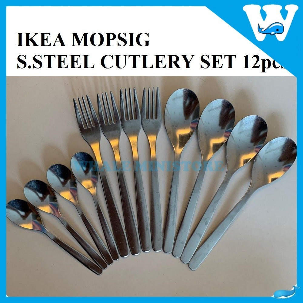 IKEA 12PCS STAINLESS STEEL CUTLERY SET (FORK, SPOON, TEASPOON) / SET ...