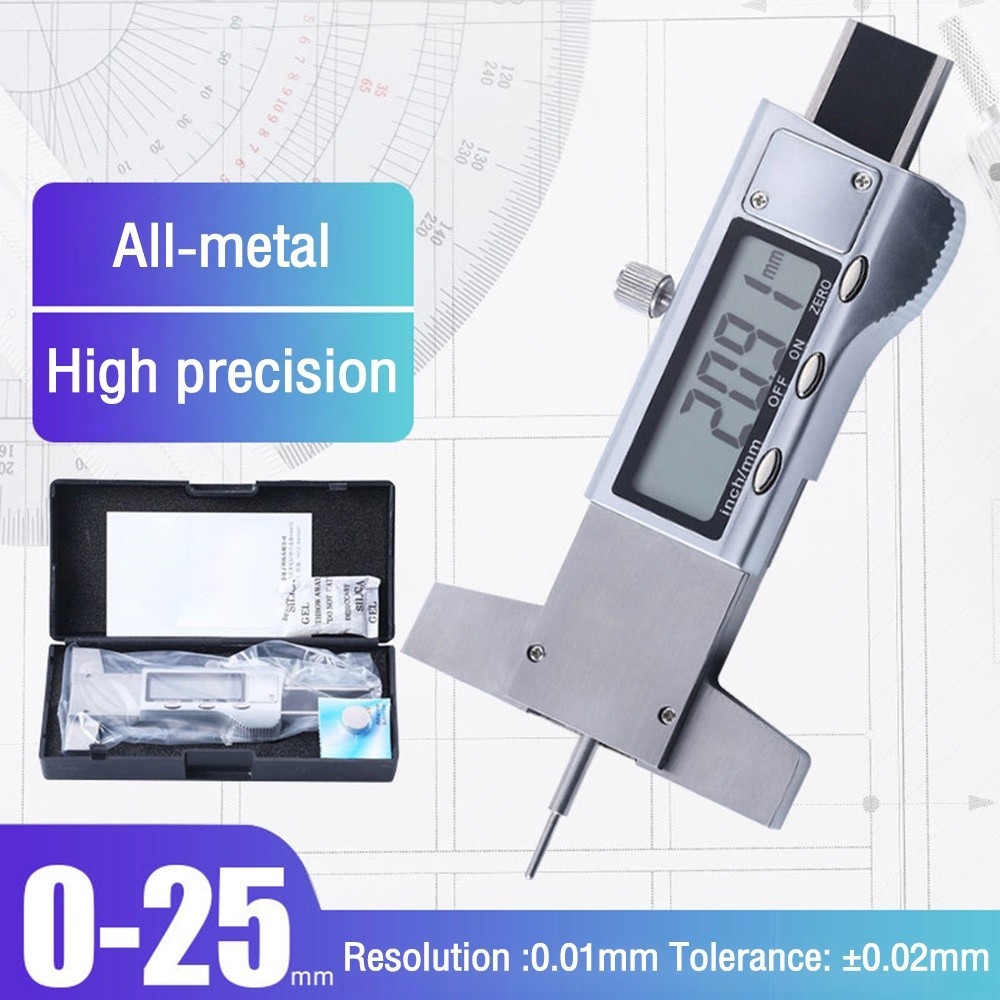 Digital Tyre Tread Depth Gauge 0-25mmTyre Guage Digital LCD Display and ...