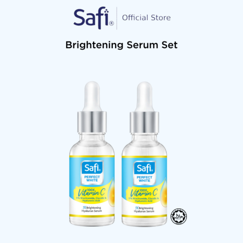 SAFI Perfect White 3x Hyaluron Brightening Serum 30ml x2 | Niacinamide ...