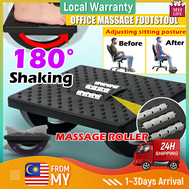 Foot Rest With Massage Roller Desk Footstool Under the Table Adjustable ...