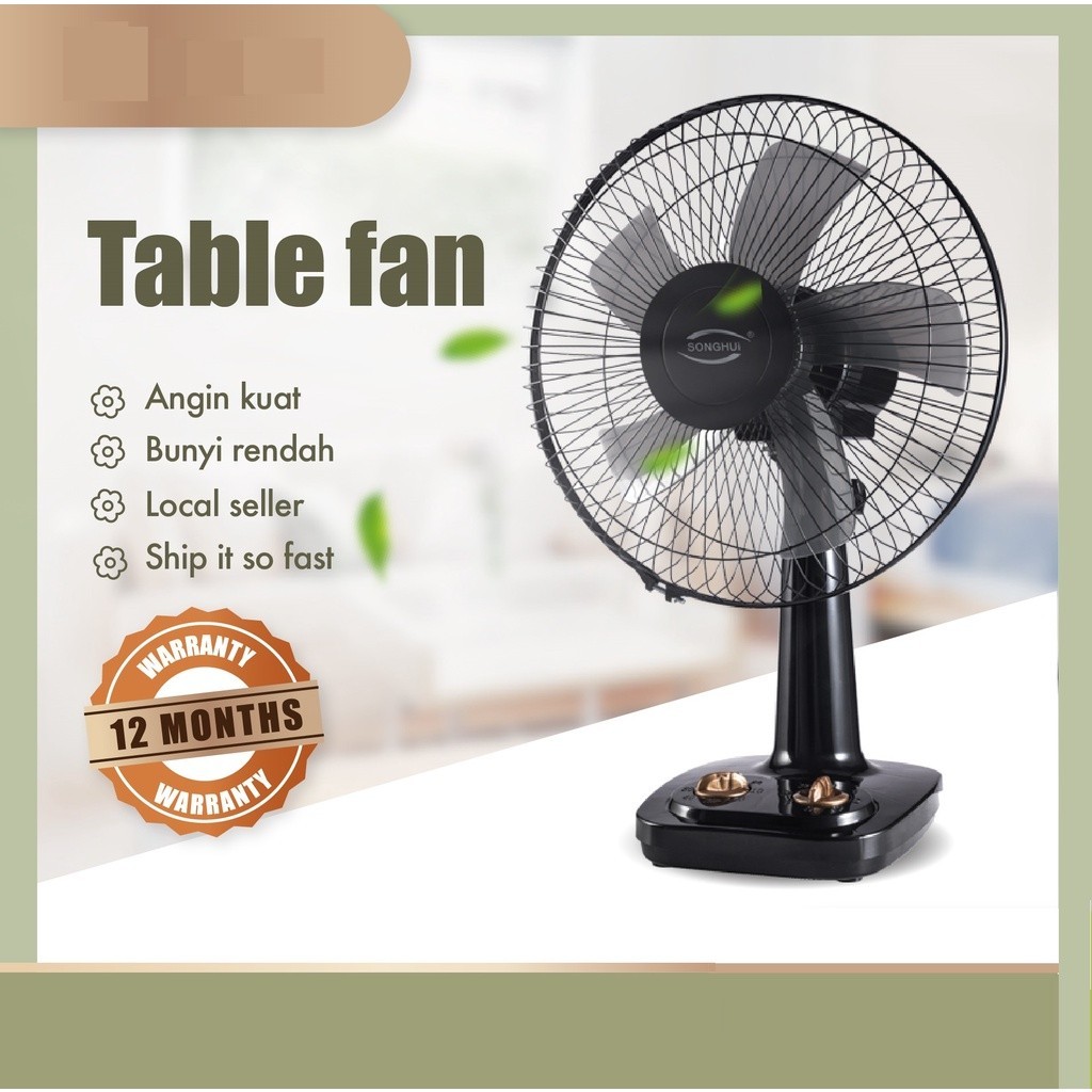 Kipas Meja Table Fan Speed 5 Blade Strong Wind Kipas Meja Kelajuan 5 Bilah Angin Kencang ...