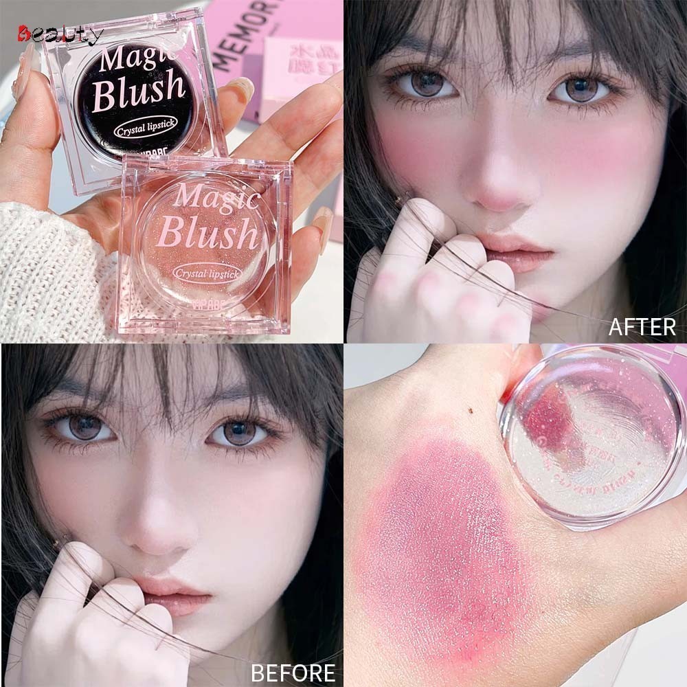 Multi-purpose Black Transparent Blush Balm Crystal Temperature Changing ...