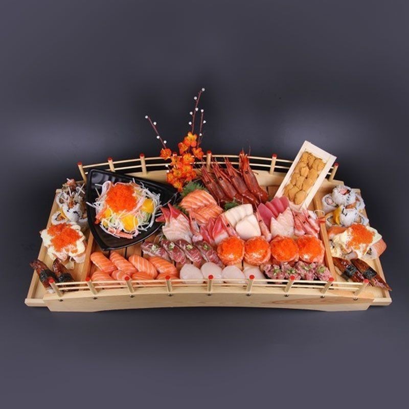 Japanese Style Wooden Sashimi Box White Wooden Sashimi Platter Sushi ...