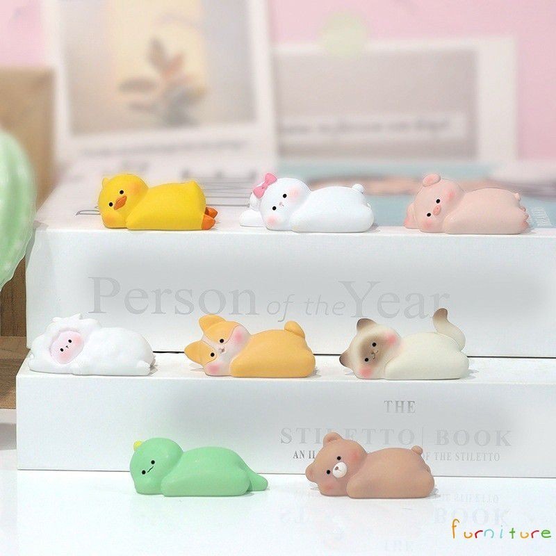 Mini Resin Small Animal Ornaments,monitor Lie-prone Small Animal ...