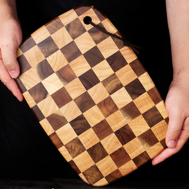 Alas Potong Sayur Cutting Board Acacia Wood Checkered Cutting Board ...