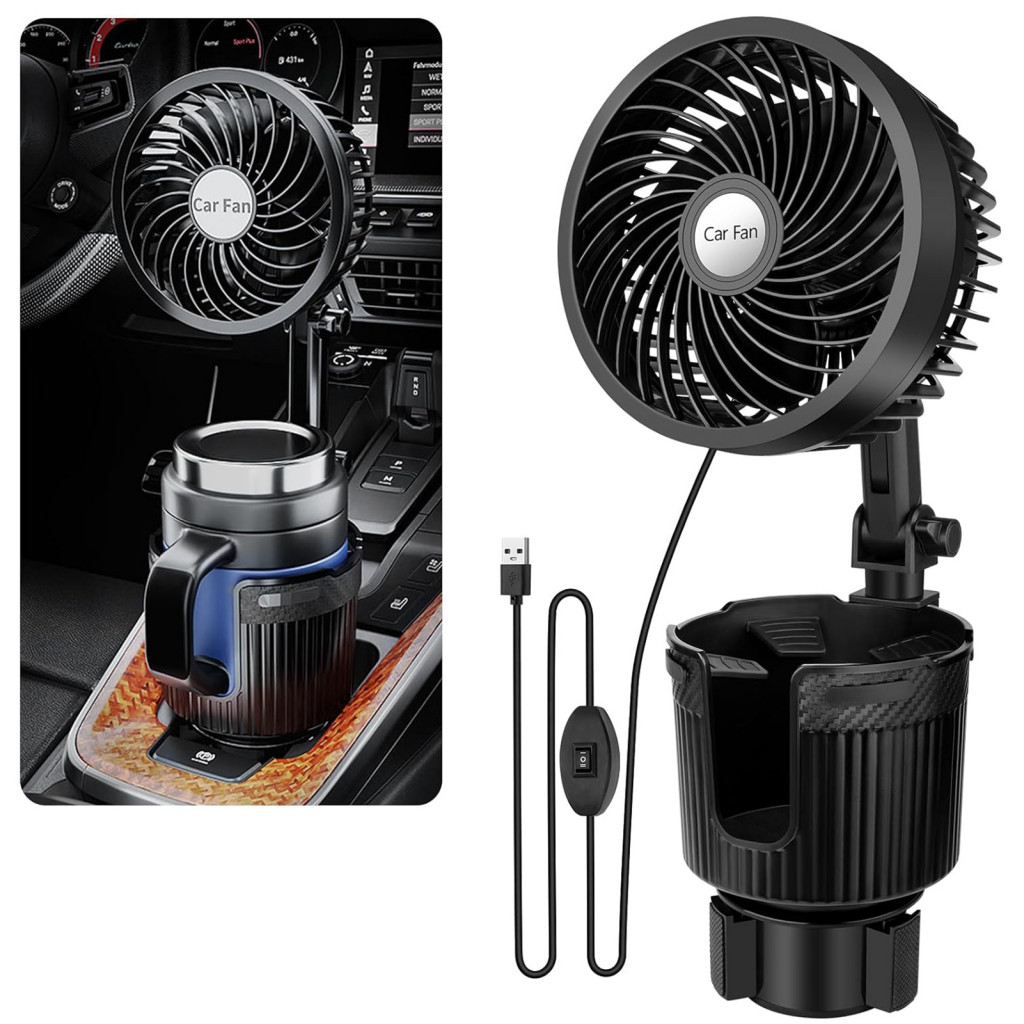 Portable Usb Fan Cup Holder Expander 360-degree Rotation Usb Fan Cup ...
