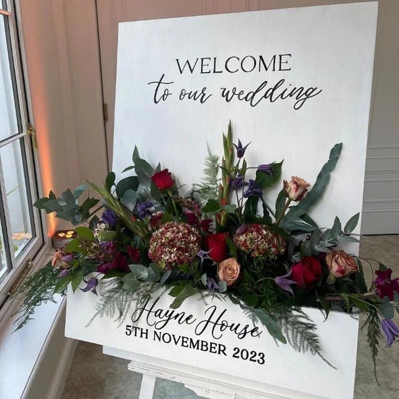 DIY Flower Box Welcome Signage Foam Board Floral Welcome Sign Wedding ...