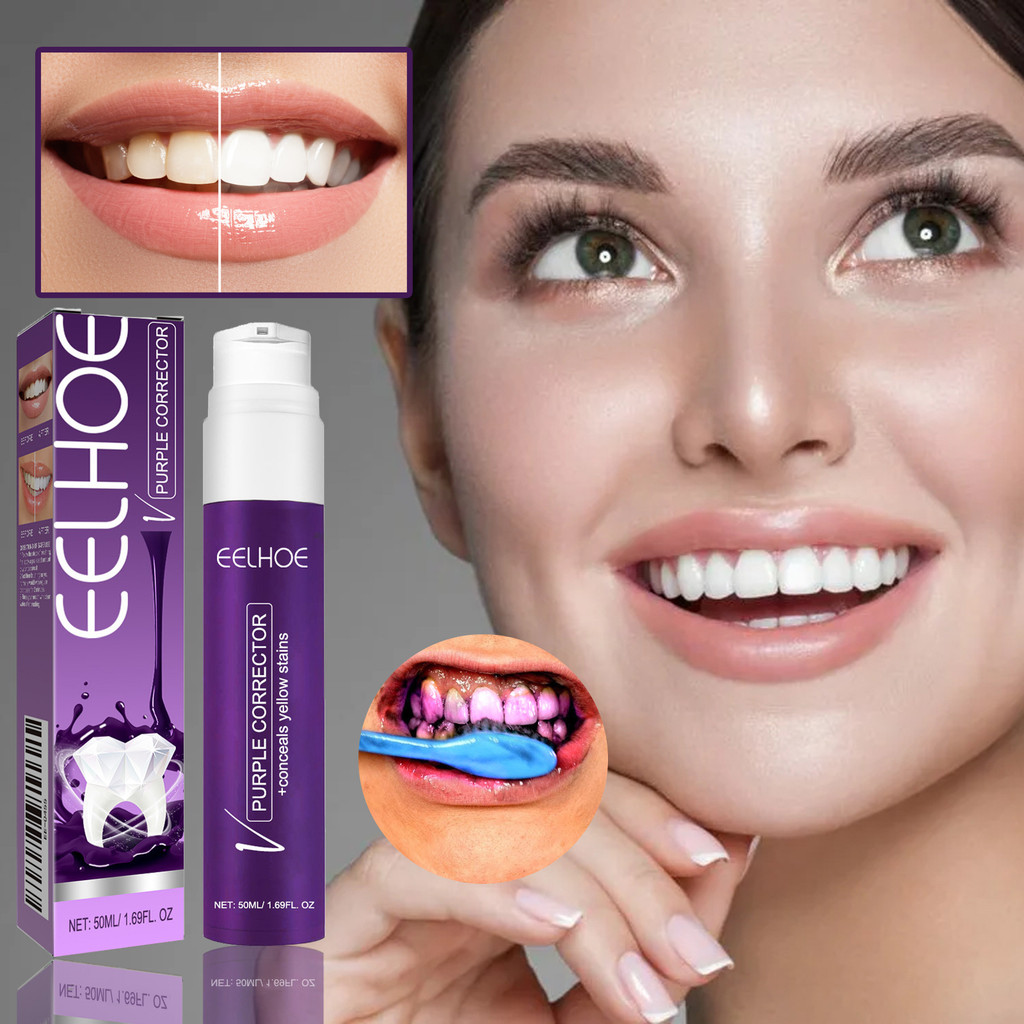 【Buy1 Take 1】V34 Purple Toothpaste Yellow Teeth Cleaning for White and ...