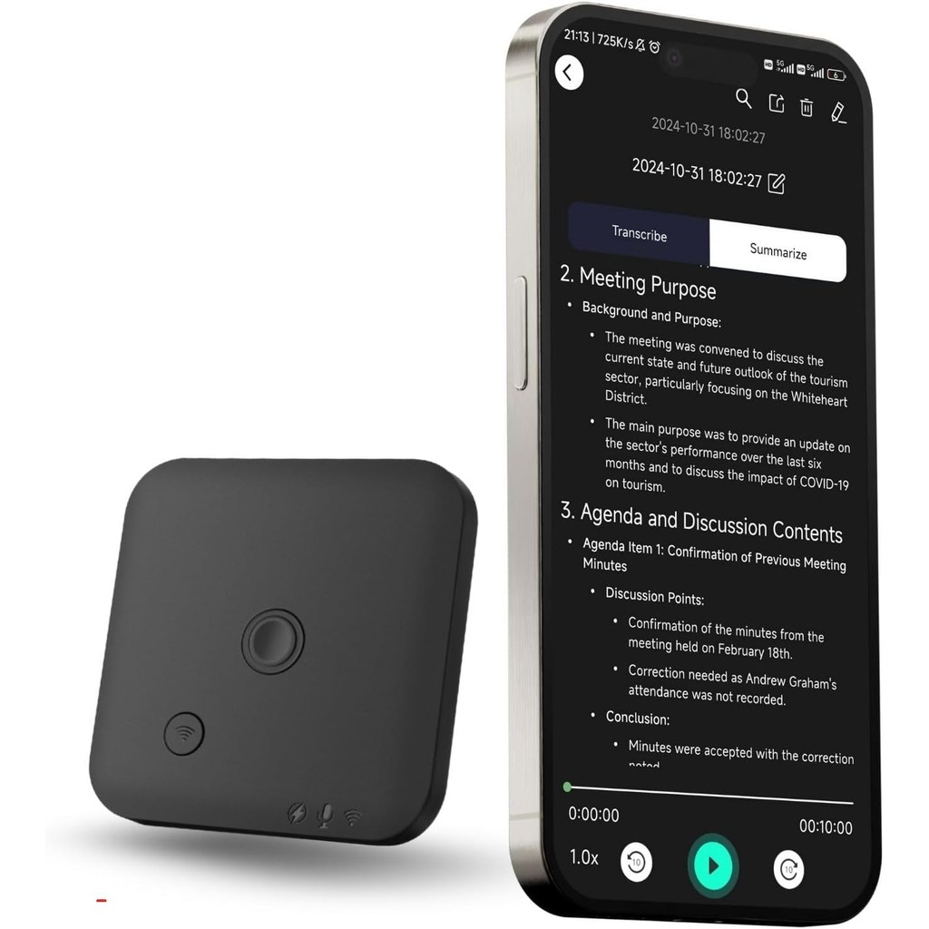 Perakam Suara dengan Transkripsi Pertuturan-ke-Teks AI, Ringkasan ...