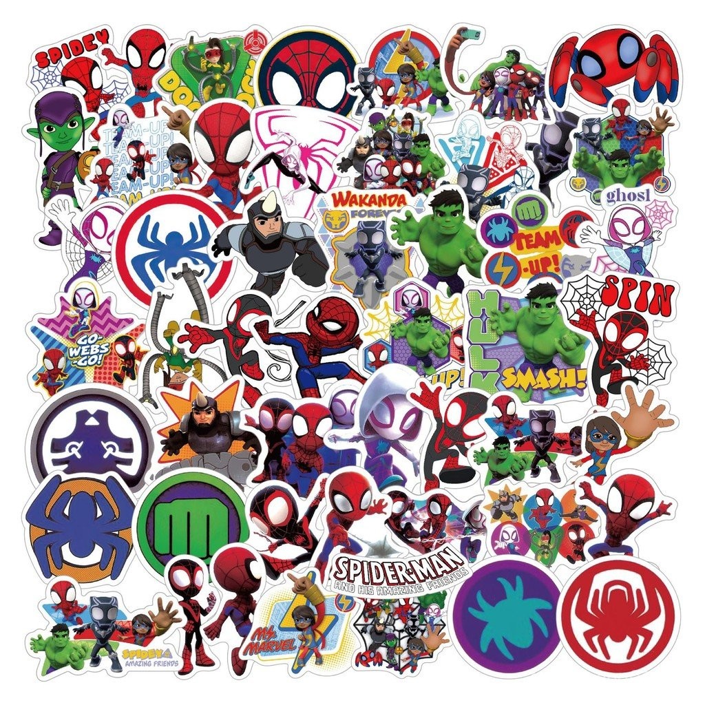 50 Sheets Children Spider Stickers Graffiti Paper Suitcase Notebook ...