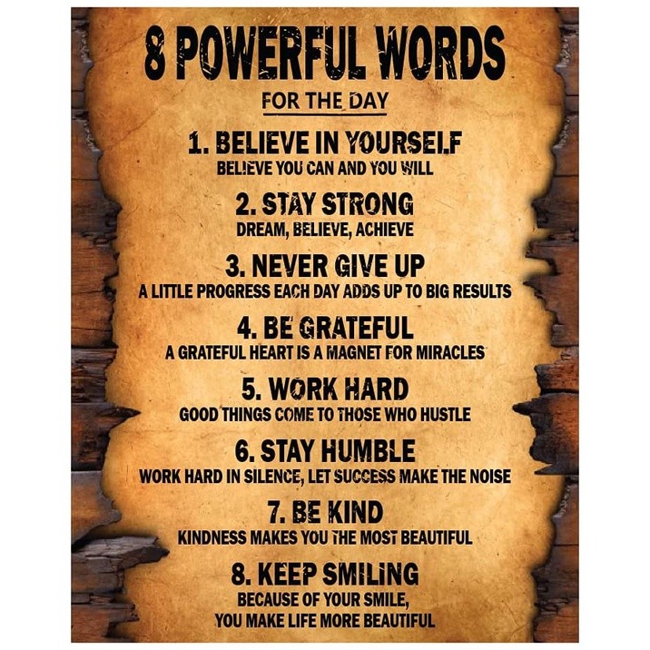 Aisle Poster Powerful Words for the day Motivational Poster Thick ...