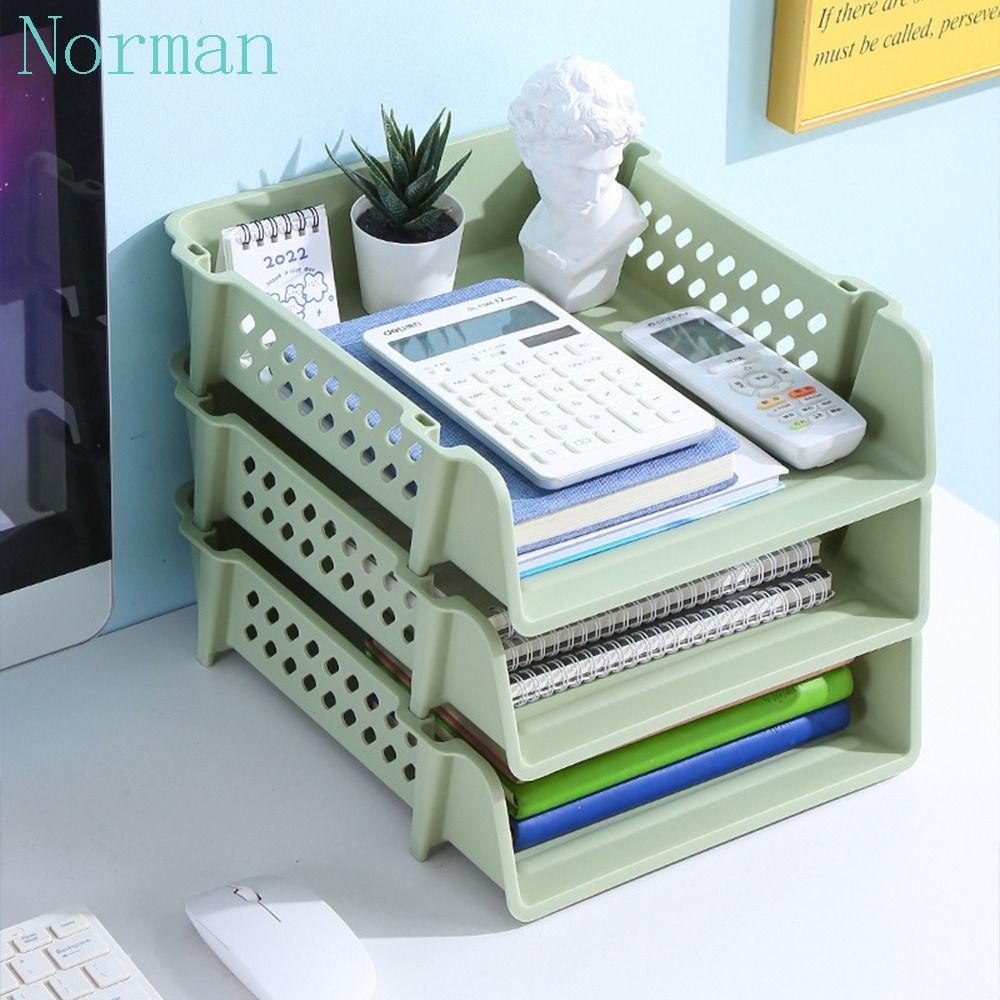 NORMAN Stackable File Rack, Desktop Organizer Papers Rack A4 File ...