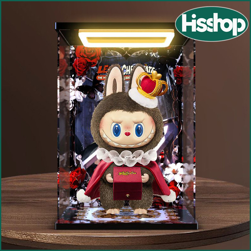 Acrylic box, Pop Mart labubu chess adventure doll King display box ...
