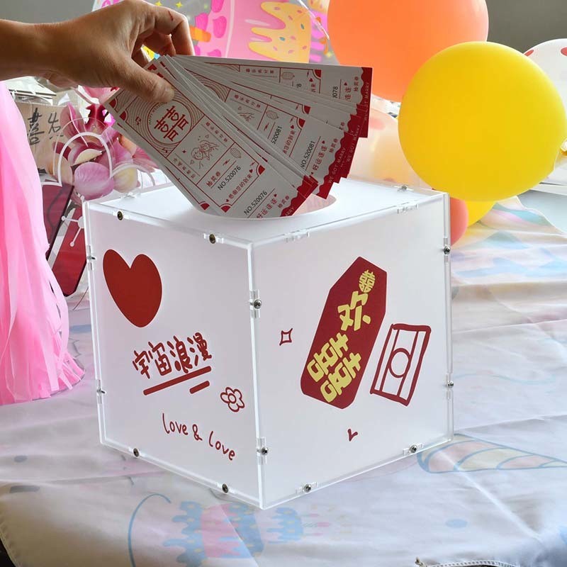 Wedding Annual Meeting Event Acrylic Red Envelope Box Family Box Gift ...