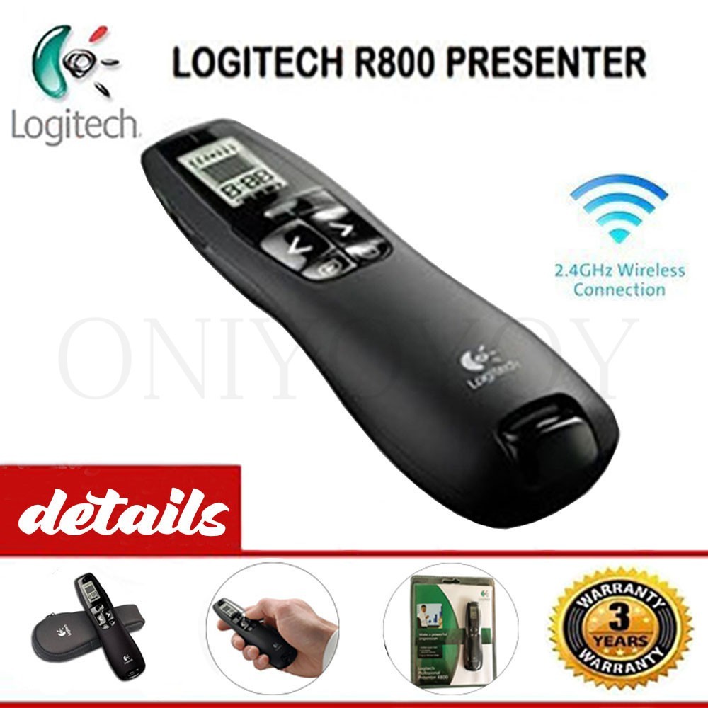 Logitech 2.4Ghz Wireless Presenter R800 Remote Control With Laser Pointer (Red Light) | Shopee ...