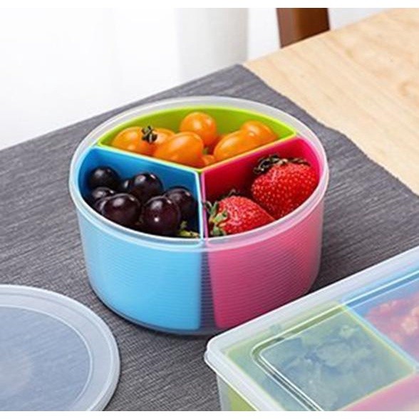 Food Box Set With Compartments 4-Piece Storage Round Shape Keyway Brand ...