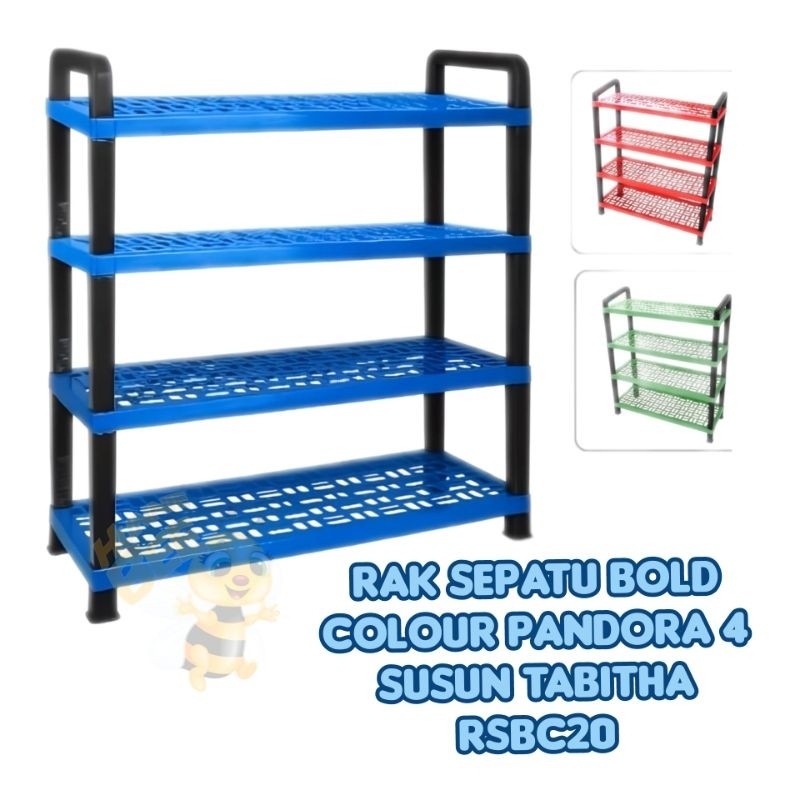 (GJ) Bold COLOR PANDORA SHOE RACK 4 STORIES TABITHA RSBC20 | Shopee ...