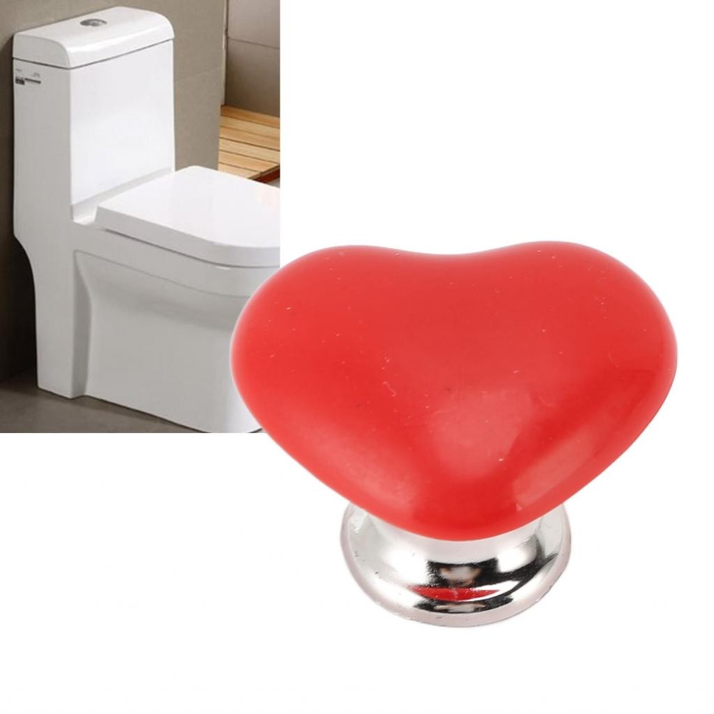 Onebuycart Heart Shaped Toilet Tank Button Plastic Flush with Nail ...