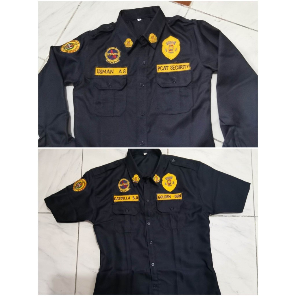 SECURITY GUARD UNIFORM WITH PATCHES (SOSIA, PADPAO, NAME, AGENCYNAME ...
