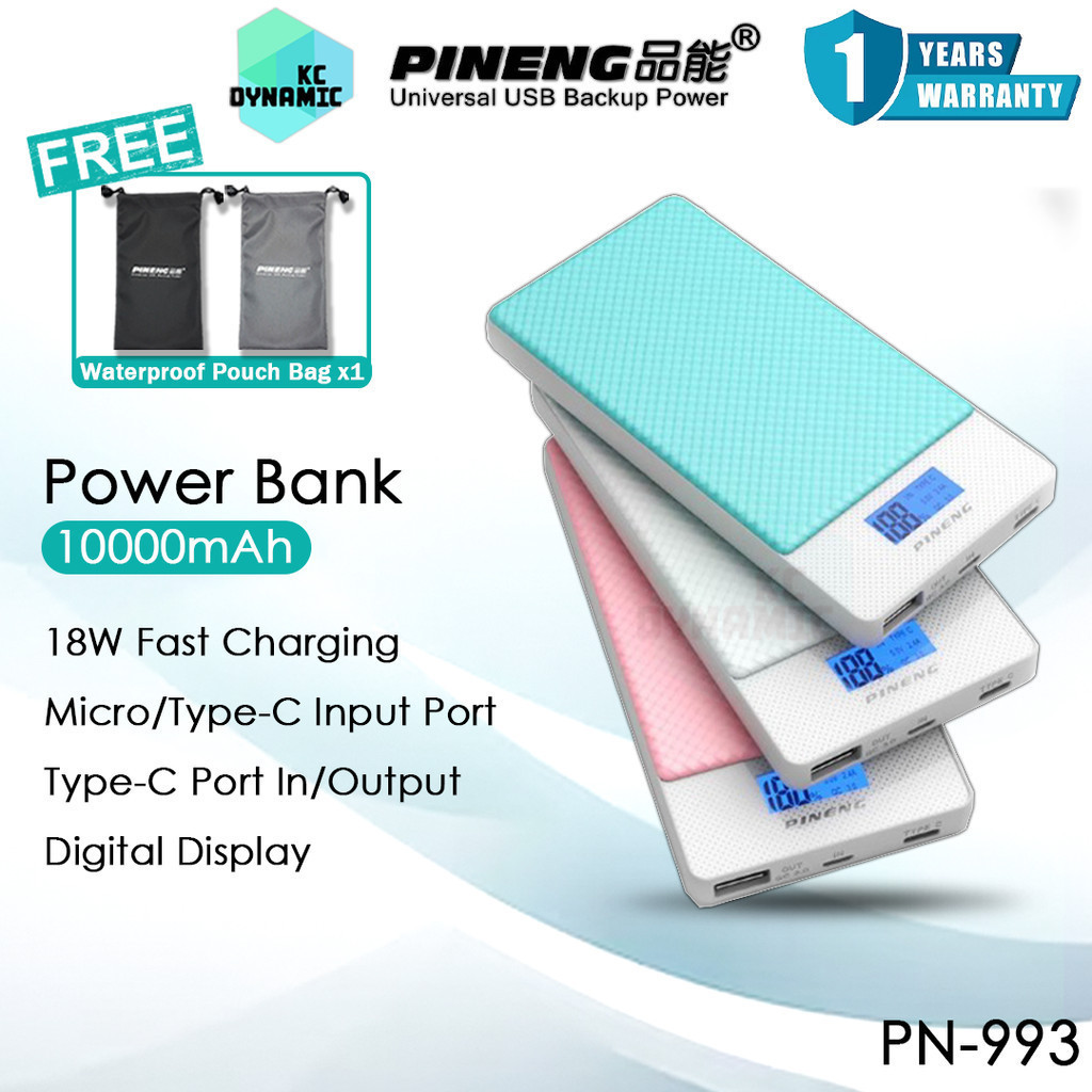 Pineng PN-993 10000mAh Powerbank Slim PD Fast Charging Power Bank ...