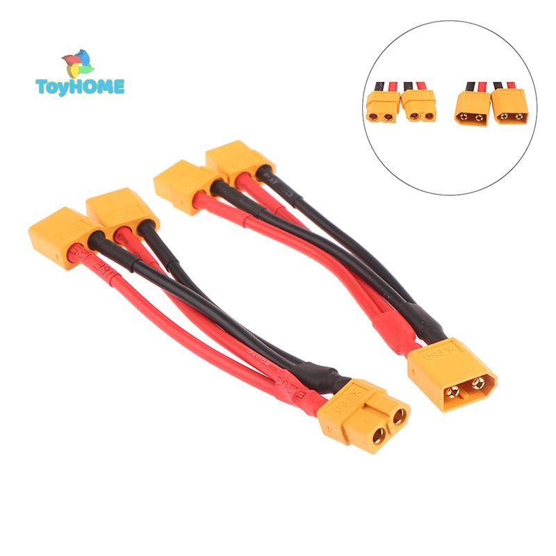 GPHA> Male Female Cable Dual Extension Y Splitter 3-Way 14AWG Silicone Wire XT60 Parallel ...