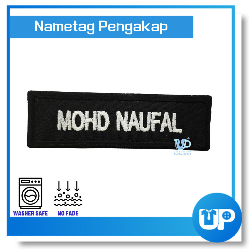 Custom Made Tanda Nama Pengakap Sulam Tag Nama Pengakap Name Tag ...