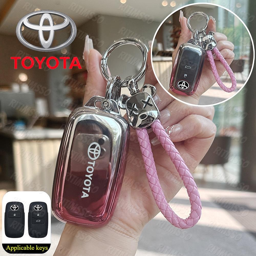TPU Keyless Remote Car Key Cover Case for Toyota Vios 2023 Yaris Ativ ...