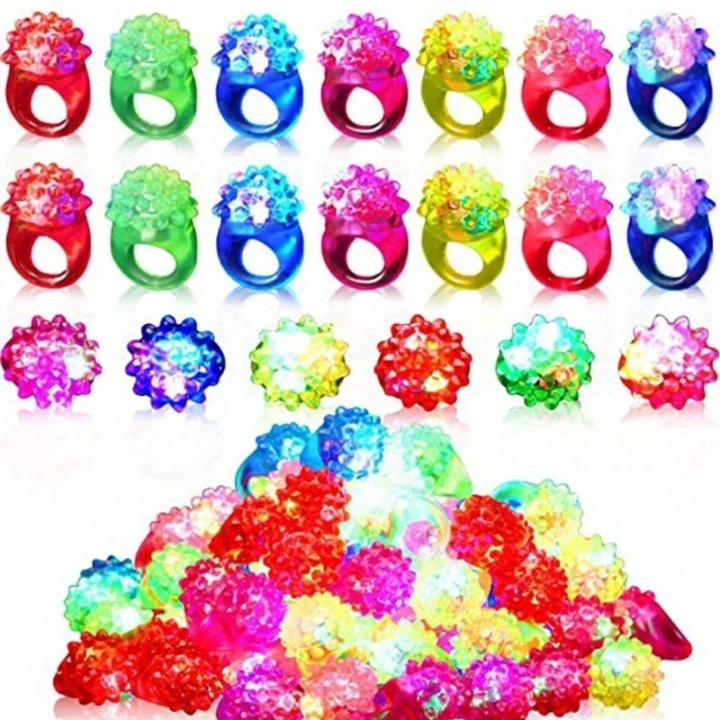 Flashing LED Bumpy Jelly Rings Light Up Finger Toy Rings for Party ...