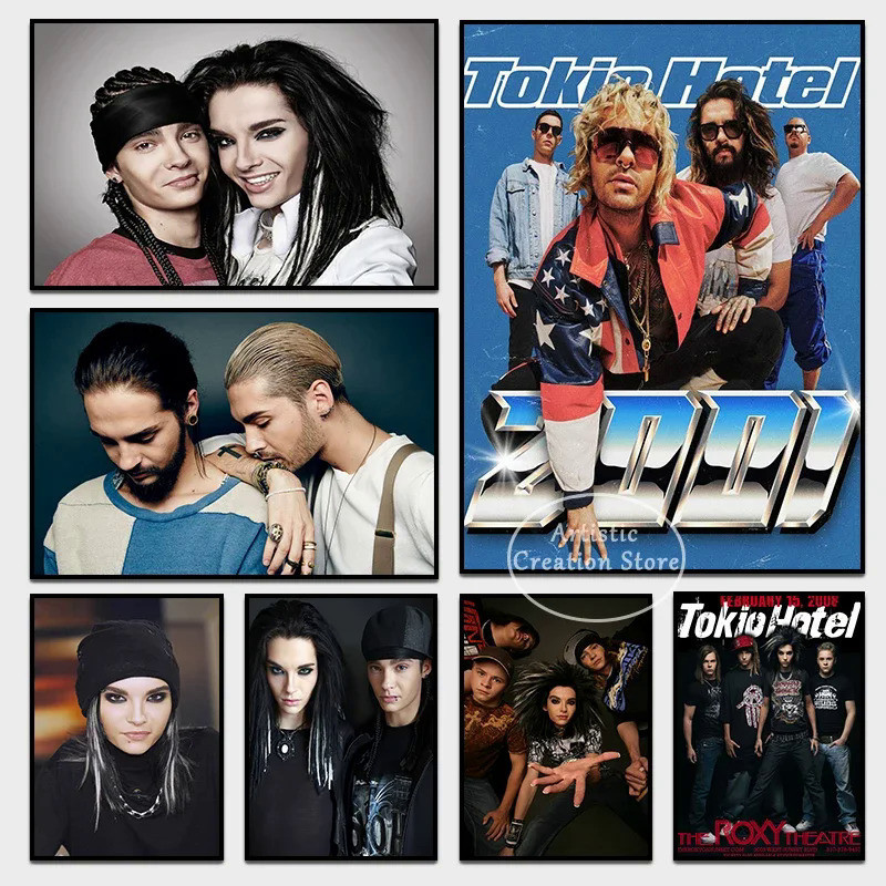 T-Tokio Hotel Poster Bill Kaulitz Tom Singer German Band Monsoon Music ...